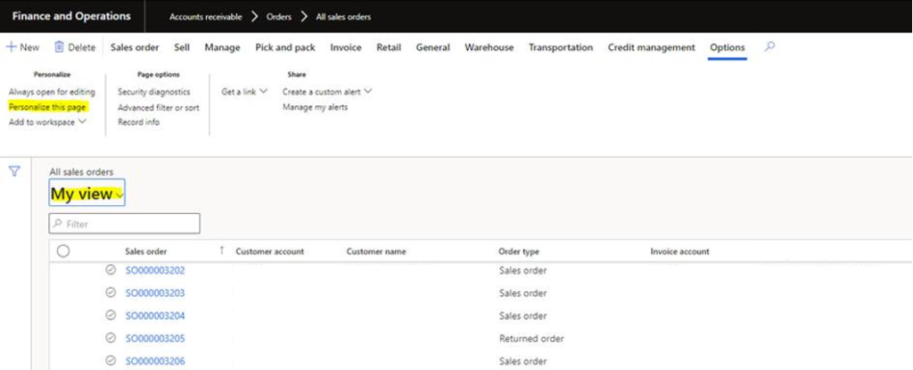 D365 – Import and Export Views – Marked Code