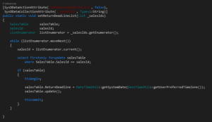D365 X++ OData Actions – Marked Code